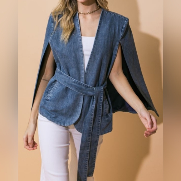 Jackets & Coats | 14 Flash Sale 58 Sml Boho Chic Denim Capelet Jacket ...